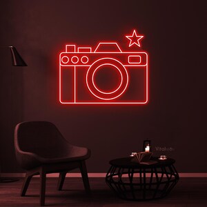 Camera Neon Sign, Camera LED Light, Photography Wall Decor, Photography ...