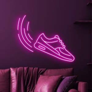 Running Shoe LED Light Neon Sign, Sports Shop Wall Art, Lover Home Gift ...