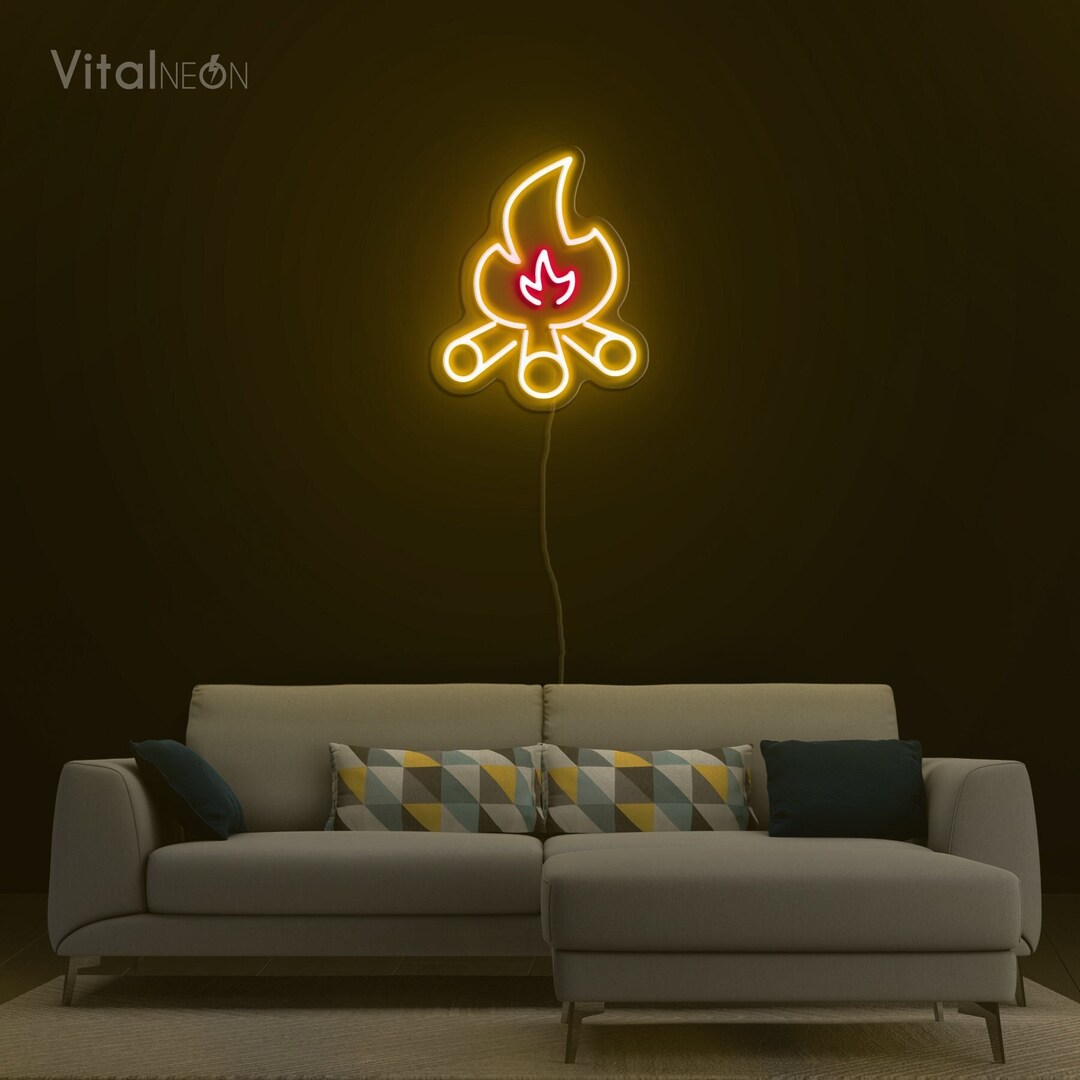 Bonfire Neon Sign, Fire Wall Light for Bedroom, Kitchen, Bar, Pub ...