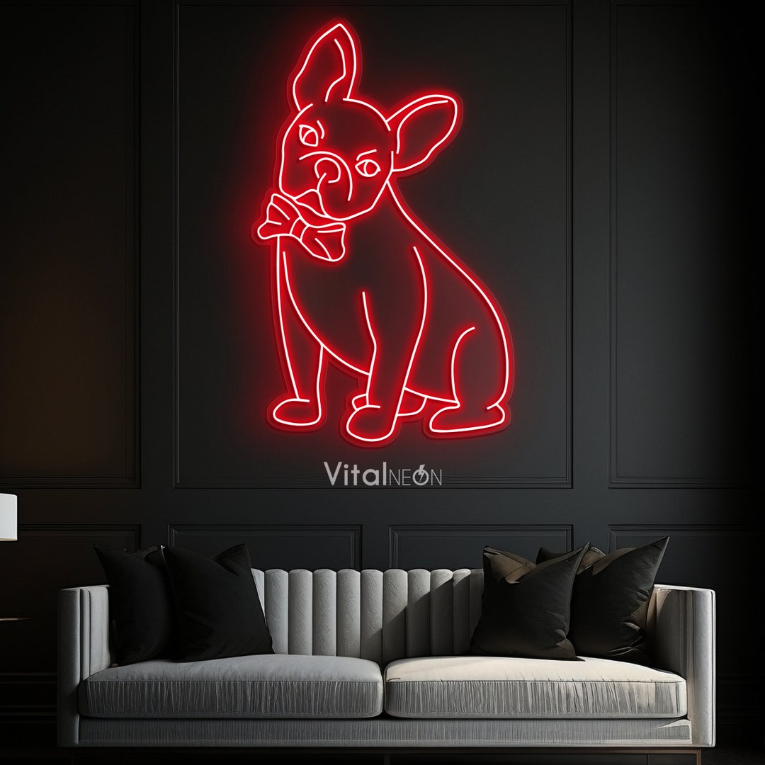 French Bulldog Neon Sign, LED Dog Art, Cute Puppy Night Light, Gift for ...