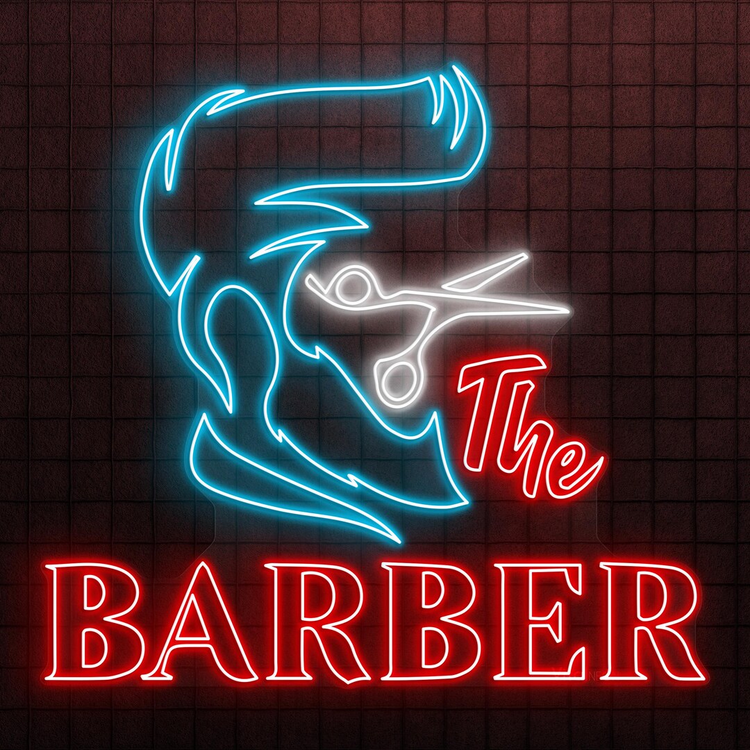The Barber Neon Sign, the Barber LED Light, Barber Shop Wall Decor ...