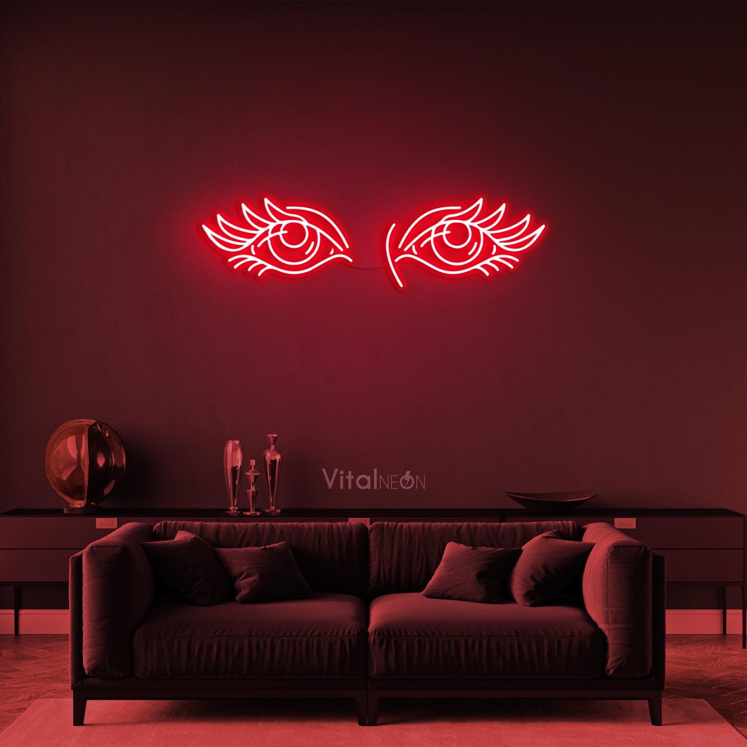 Eyes Neon Sign, Eyes LED Light, Anime Art Sign, Eyes Wall Decor, Home ...