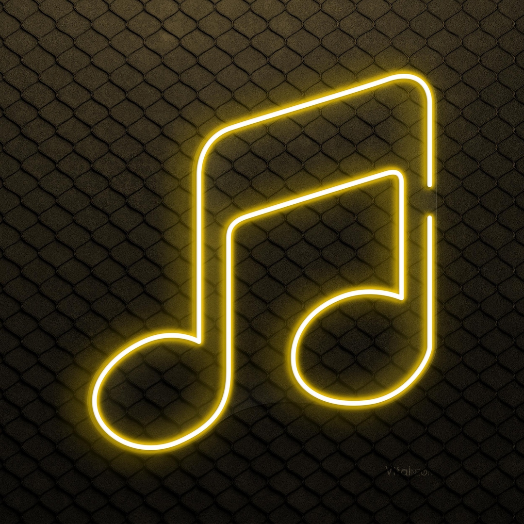 Music Note Neon Sign, Music Note LED Light, Musical Symbol Wall Art ...