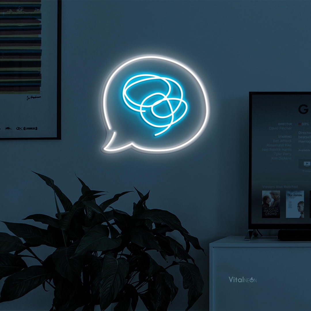 Chat Box Neon Sign, Chat Box LED Light, Speech Bubble Wall Decor, Home ...