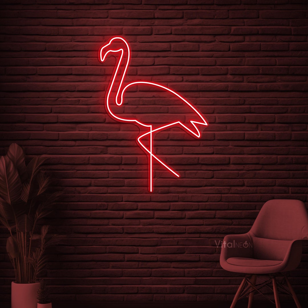 Flamingo Neon Sign LED Light Retro Bird Wall Decor Shop Home Kids Room ...