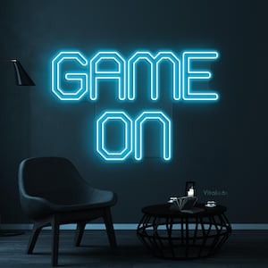 Game on Neon Sign, Game on LED Light, Game Room Wall Decor, Game Zone ...