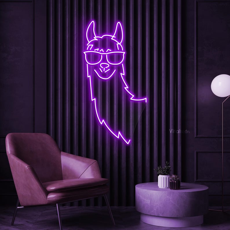 Llama With Sunglasses Neon Sign, LED Home Decor Art - Etsy