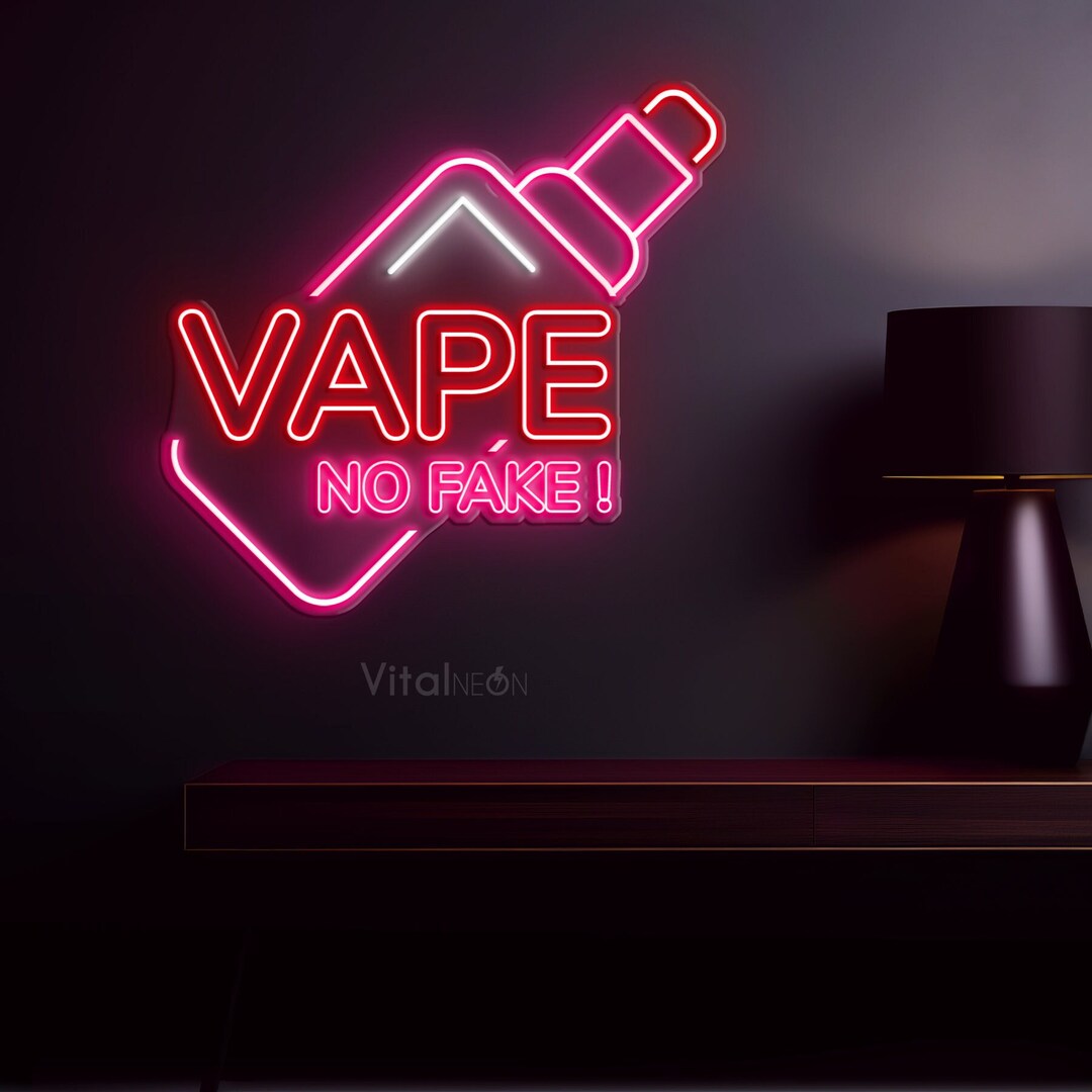 Vape No Fake LED Neon Light, Vape Shop Decor Sign, Home Bar, Club Decor ...