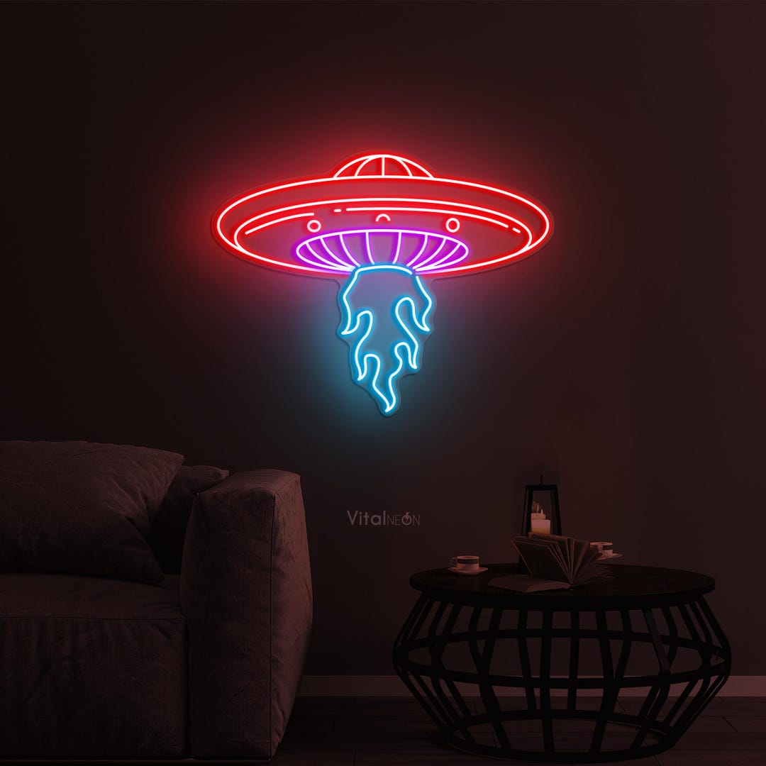 UFO Neon Sign, Spaceship LED Light, UF0 Led Neon Art, Spaceship Wall ...