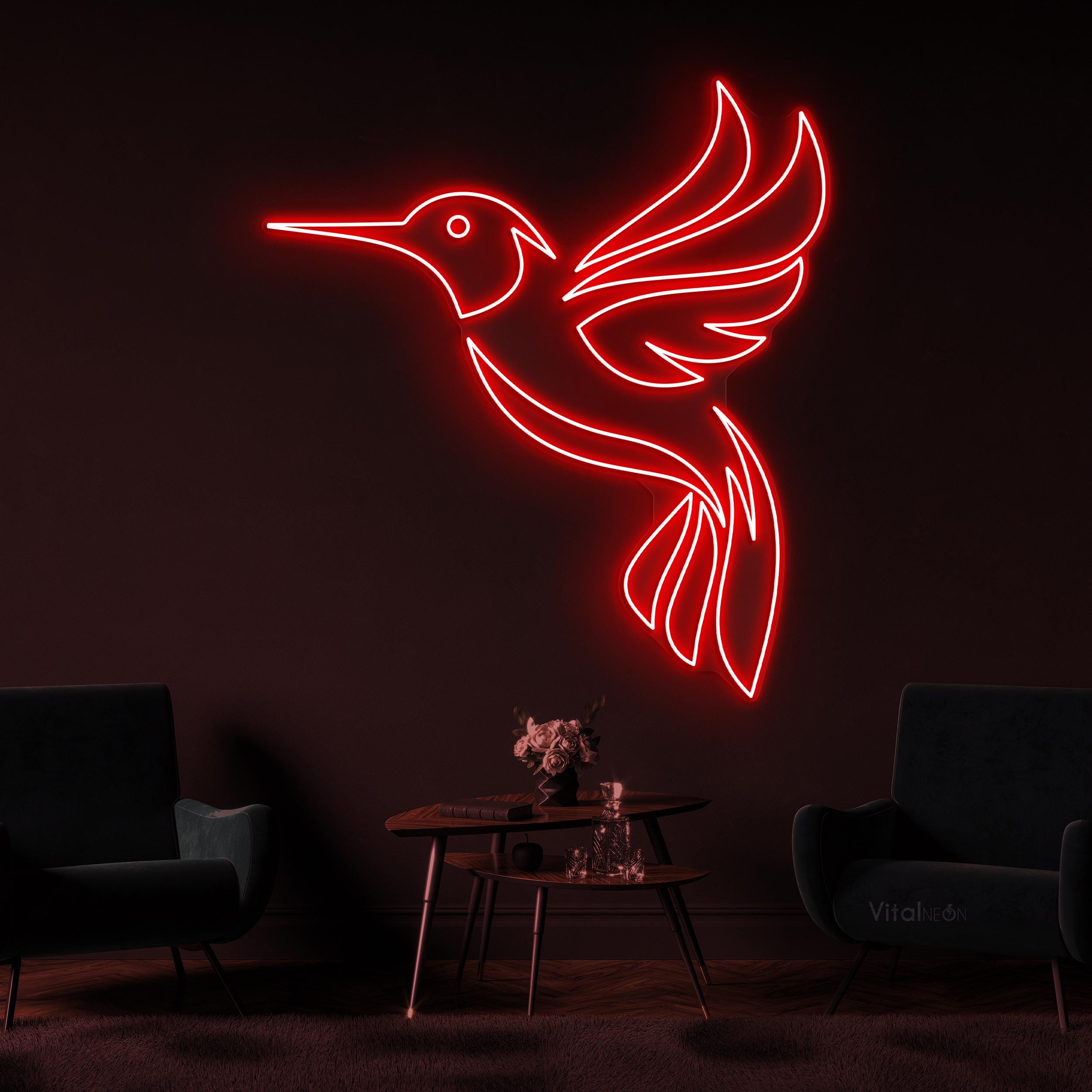 Hummingbird Neon Sign, Hummingbird LED Light, Led Wall Art, Kids Room ...