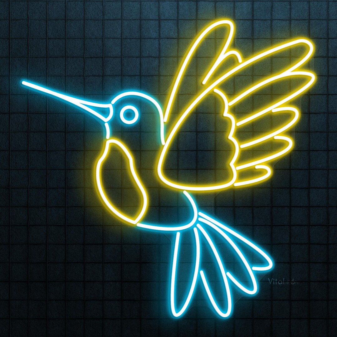 Hummingbird Neon Sign, Hummingbird LED Light, Flying Bird Neon Art ...