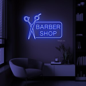 Barber Shop Neon Sign, Barber Shop LED Light, Scissors Neon Sign ...