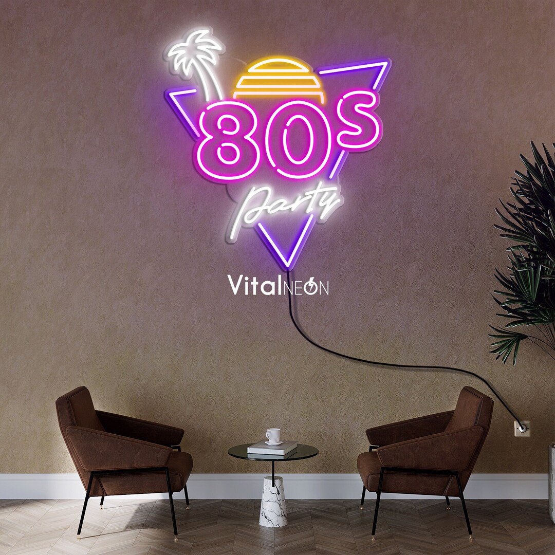 80's Party Neon Signs, Retro Party LED Lights, 80s Event Decor, Neon ...