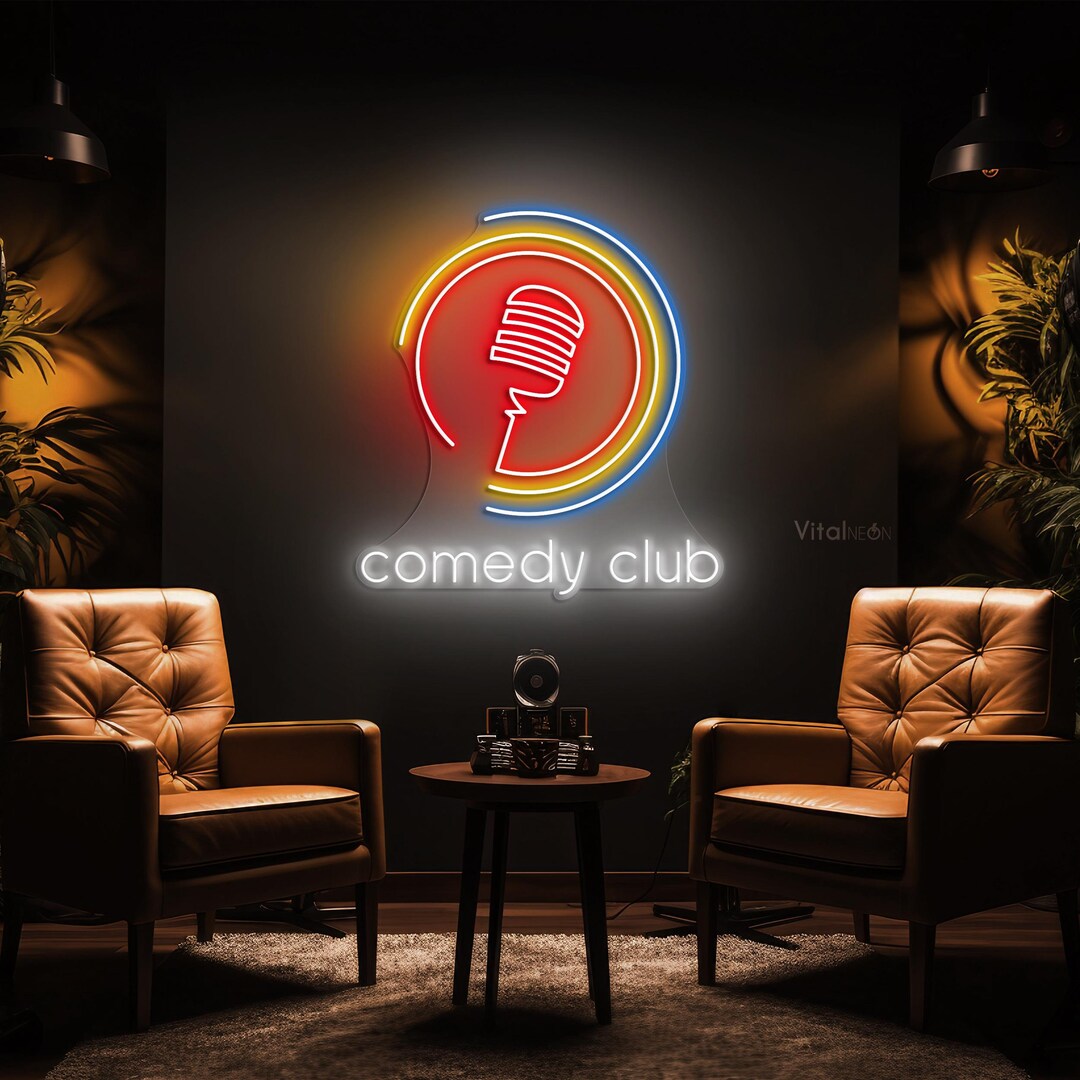 Microphone Neon Sign, Custom Text LED Light, Record Studio Wall Decor ...