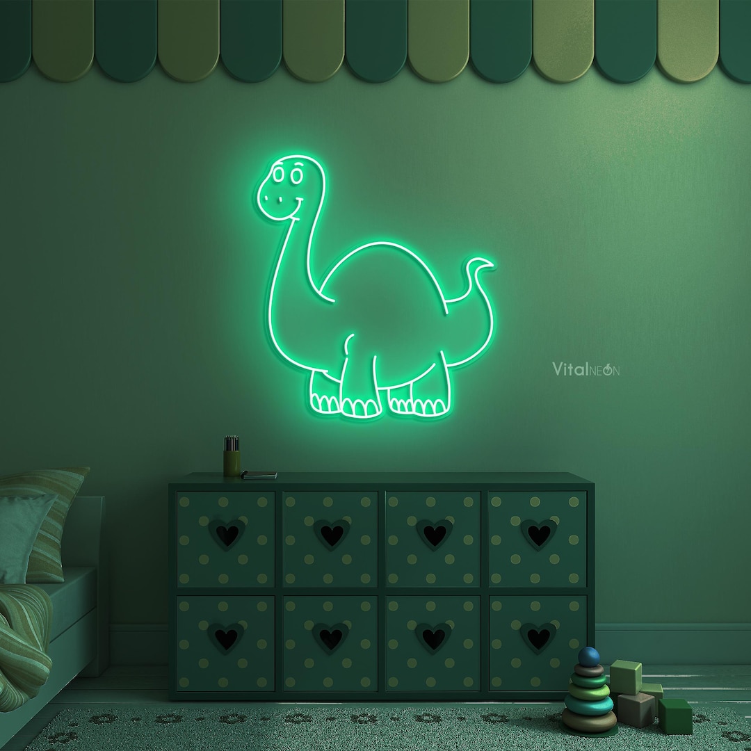 Dinosaur Neon Sign, Dinosaur LED Light, Dinosaur LED Neon Art, Animal ...