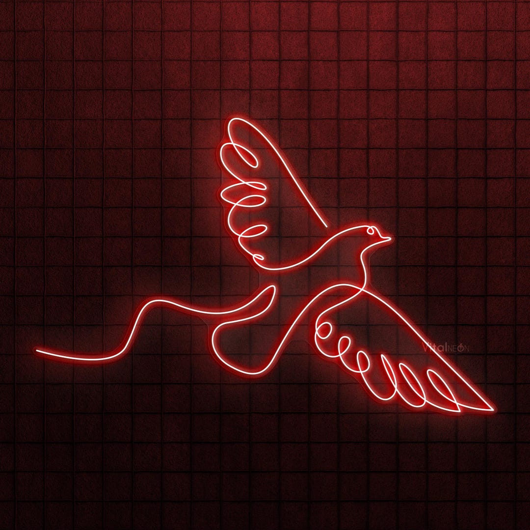 Pigeon LED Neon Sign, Flying Bird Wall Art Home Decor Shop Sign - Etsy