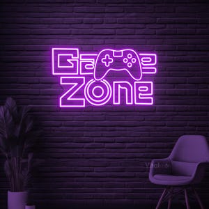 Game Zone Neon Sign, Game Zone LED Light, Game Room Wall Decor, Game ...