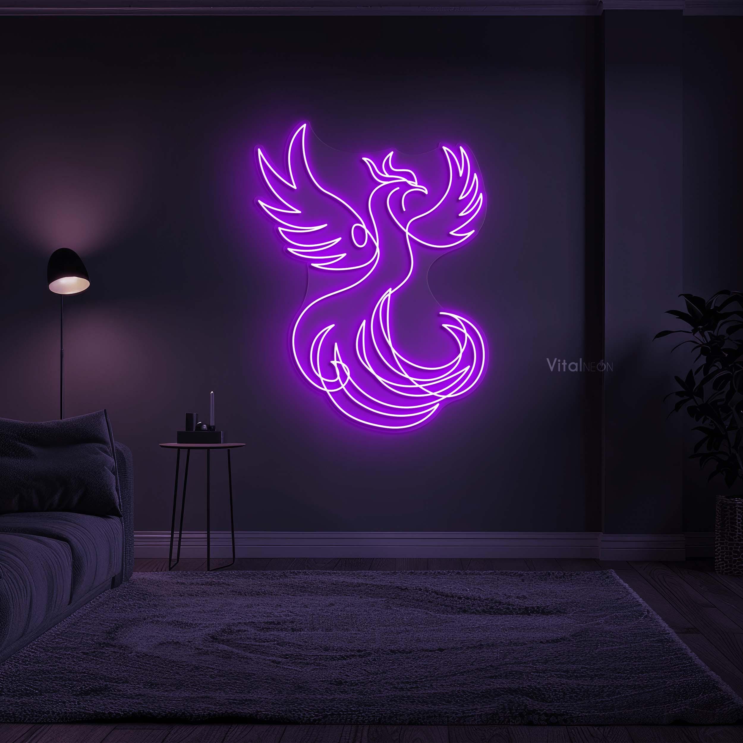 Phoenix Neon Sign, Tribal Firebird LED Wall Art - Etsy