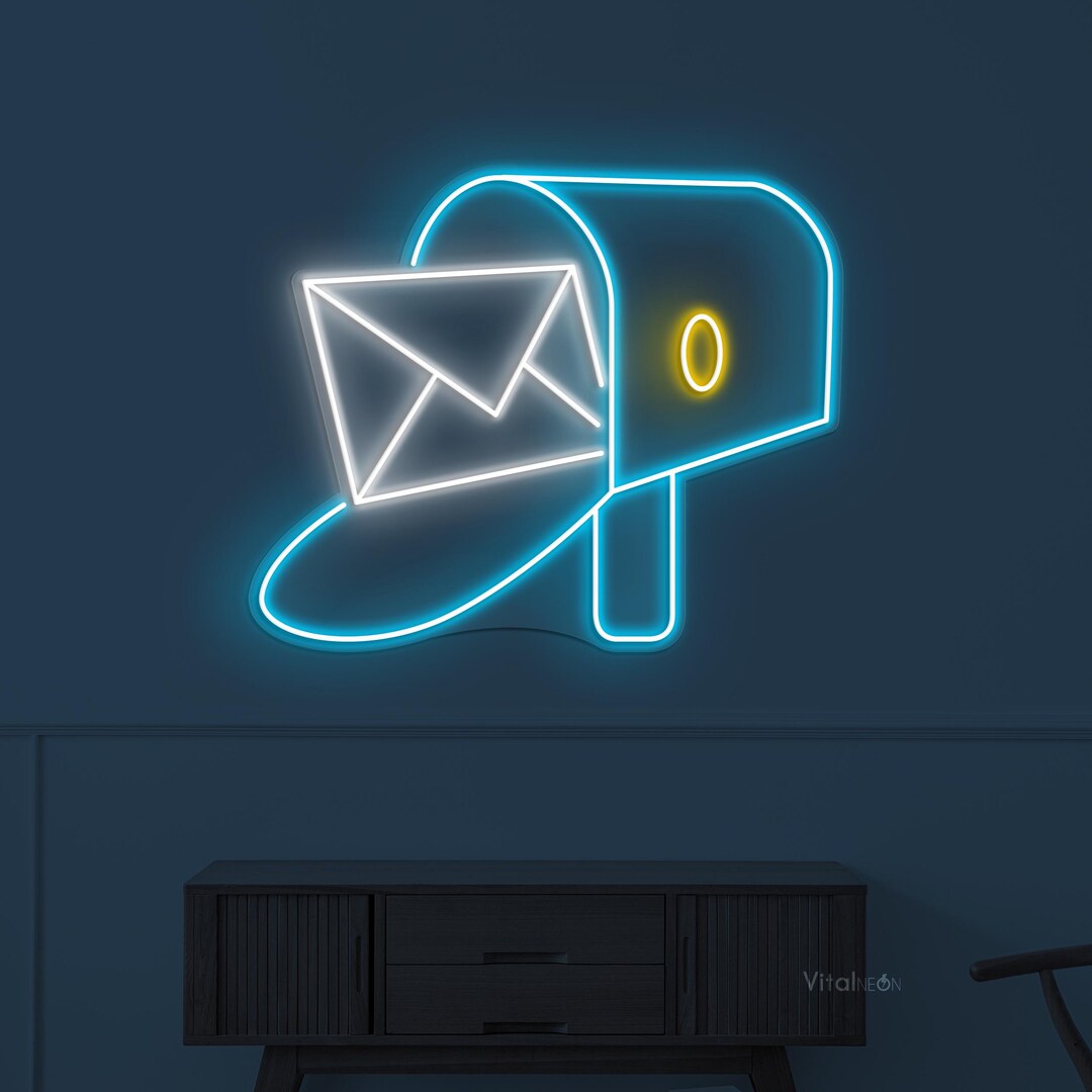 Letterbox Neon Sign, Letterbox LED Light, Mail Letter Decor, Mailbox ...