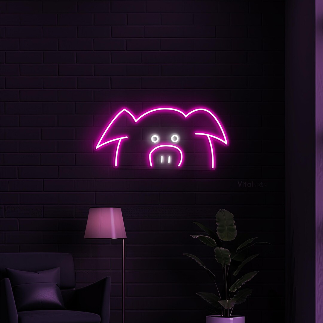 Pig Neon Sign, Pig LED Light, Cute Pig Wall Decor, Pig Lover Gift ...