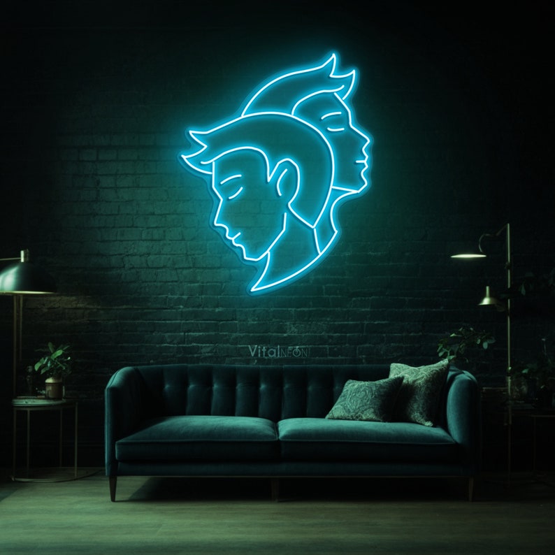 Gemini Neon Sign, Zodiac Astrology Decor, Party & Room Art - Etsy