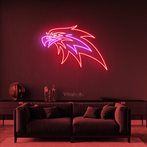 Eagle Head Neon Light, Eagle Wall Decor, Bird of Prey Neon Sign, LED ...