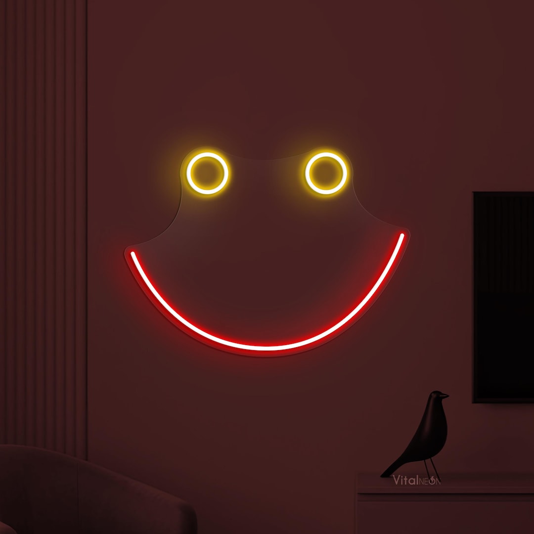 Smiley Face Neon Sign, Smiley Face LED Light, Decor for Home, Bedroom ...