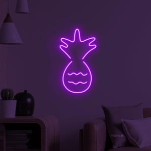 Pineapple Neon Sign, Pineapple LED Light, Beach House Wall Decor, Fruit ...
