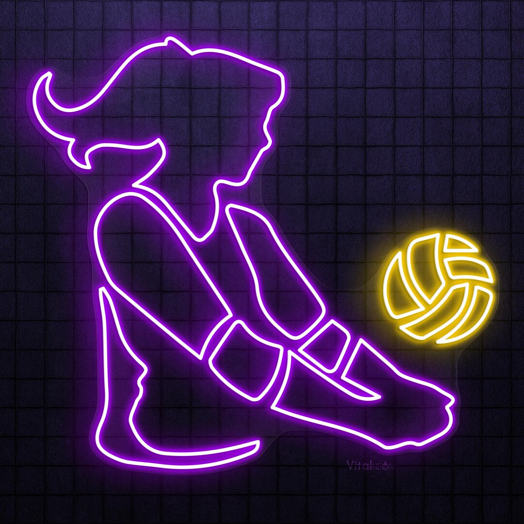 Volleyball Player Neon Sign, LED Light, Sports Club Decor, Girl Room ...