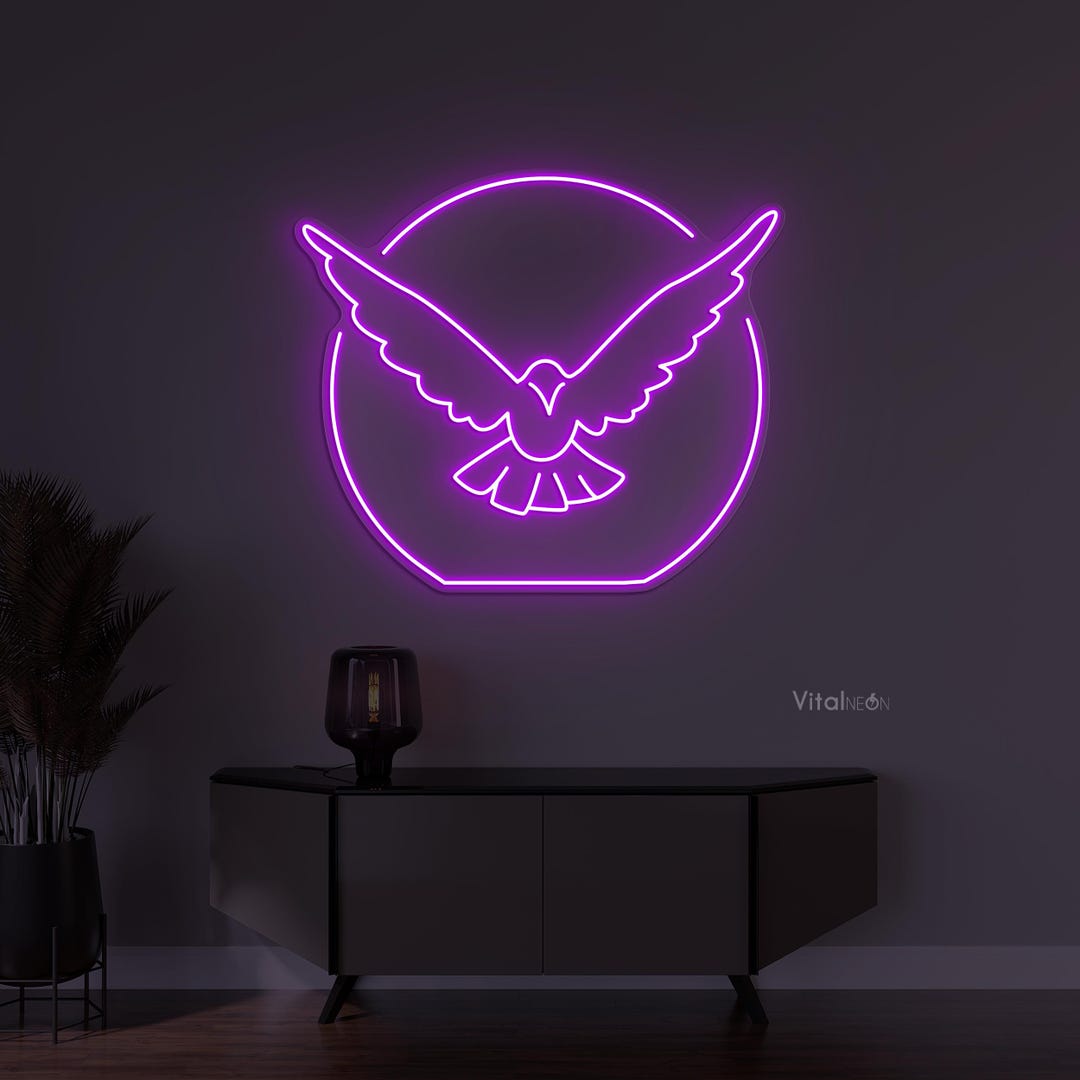 Dove Neon Sign, Dove LED Light, Flying Dove Wall Decor, Birds Shop Wall ...