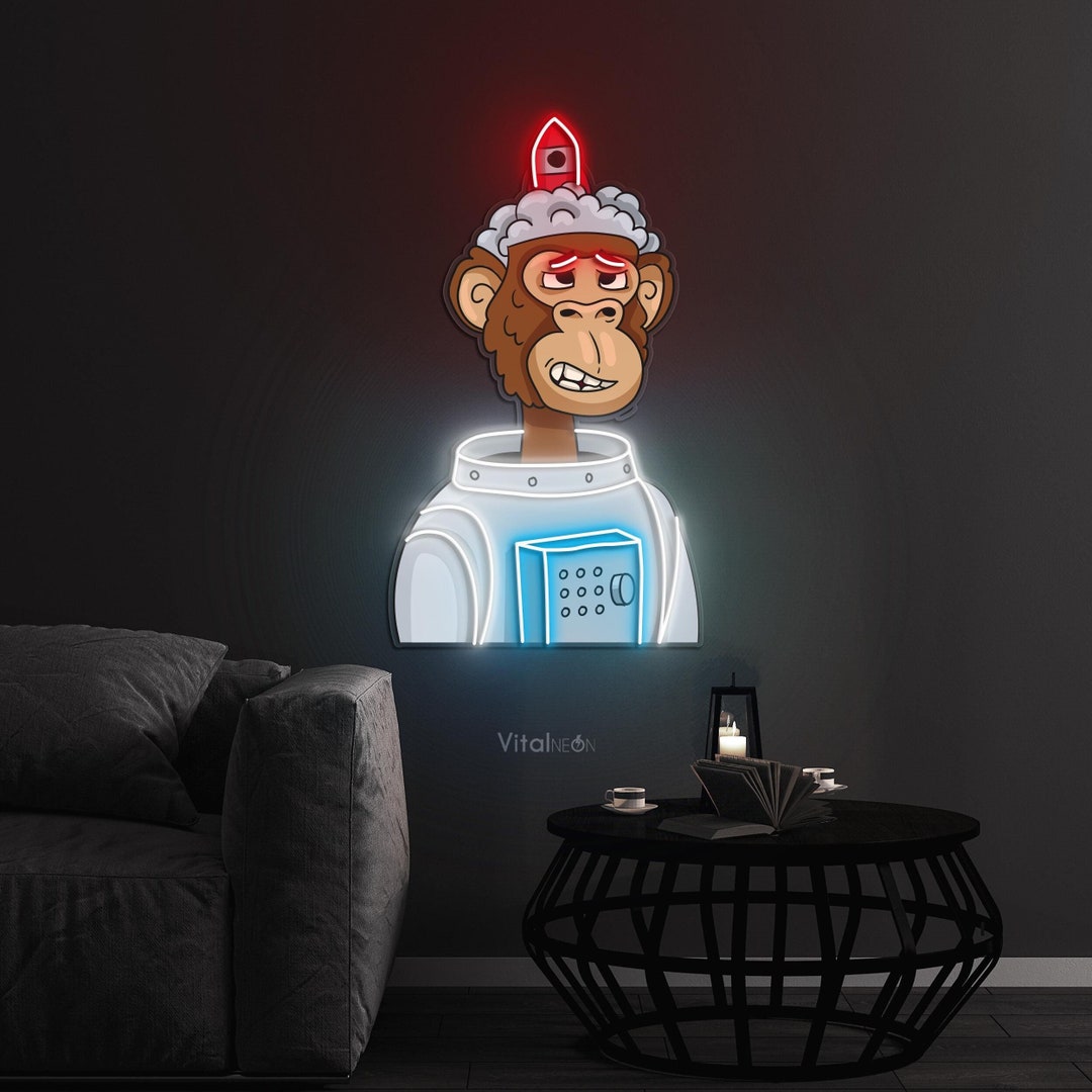 Space Monkey Neon Sign, Astronaut Monkey LED Sign, Monkey Pop Art ...