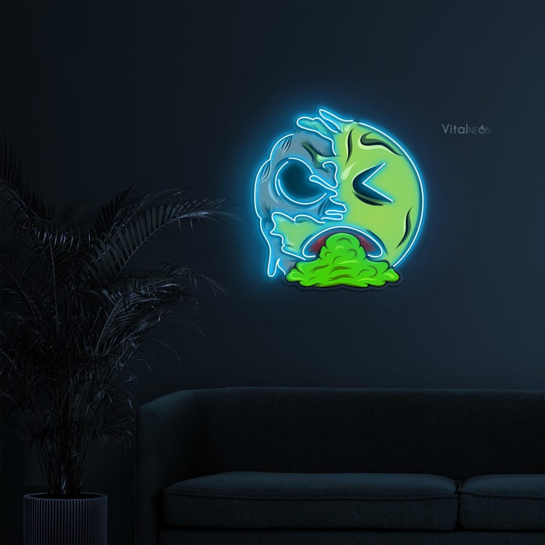Emoji Neon Sign, Vomiting Face, Game Room Decor, Neon Pop Art - Etsy UK