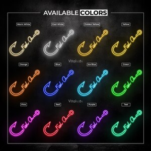 Fish on Hook Neon Sign, Fish on Hook Led Light, Fish on Hook Decor ...