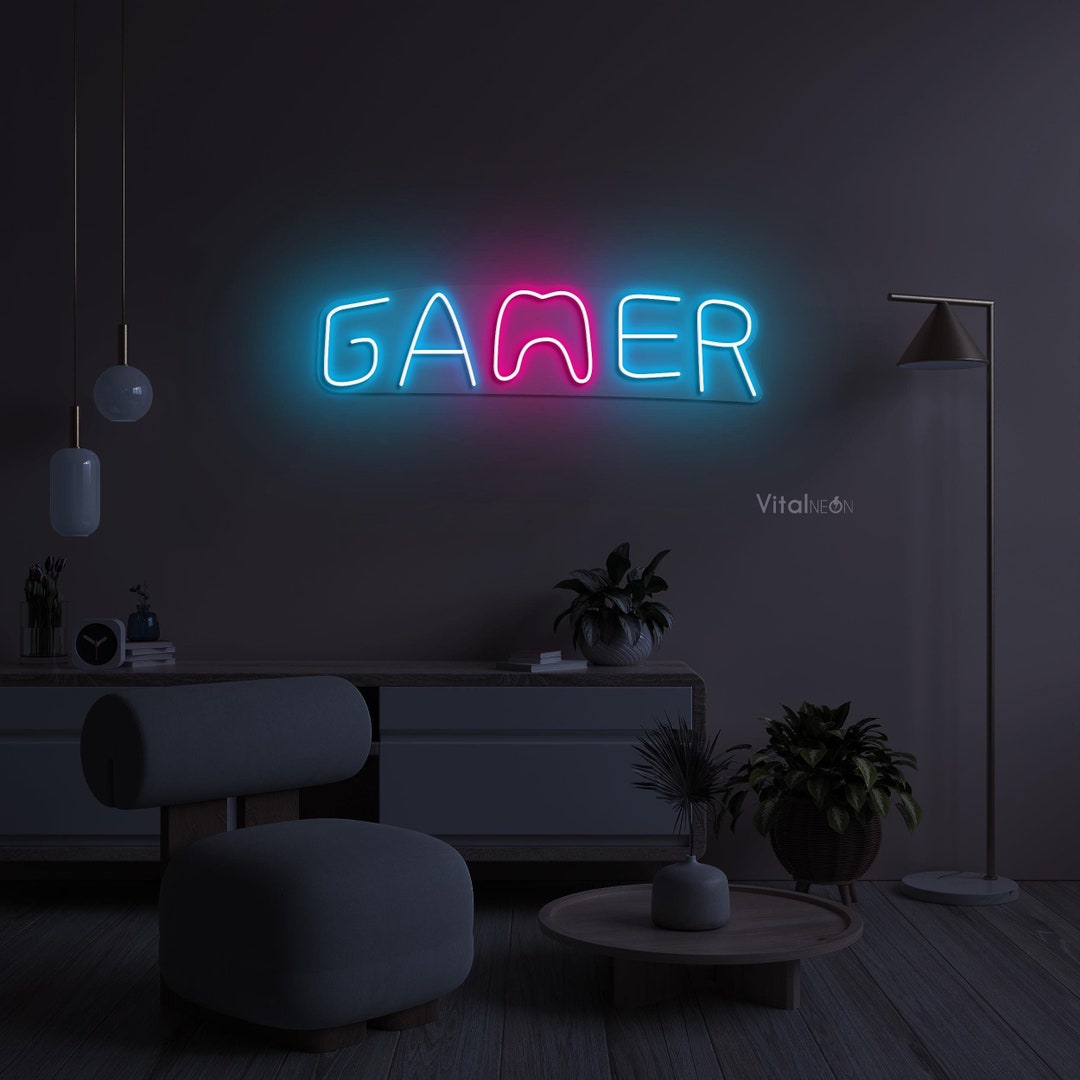 Gamer Neon Sign, Gamer LED Light, Gamer LED Neon Art, Game Room & Kids ...