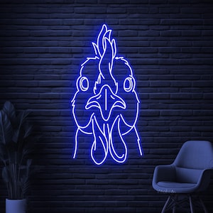 Rooster Chicken LED Neon Sign, Hen Farm Shop Kids Room Wall Art - Etsy
