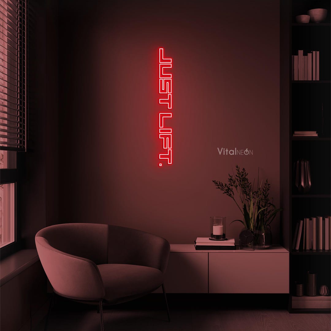 Just Lift Neon Sign, Just Lift LED Light, Just Lift Wall Decor, Gym ...