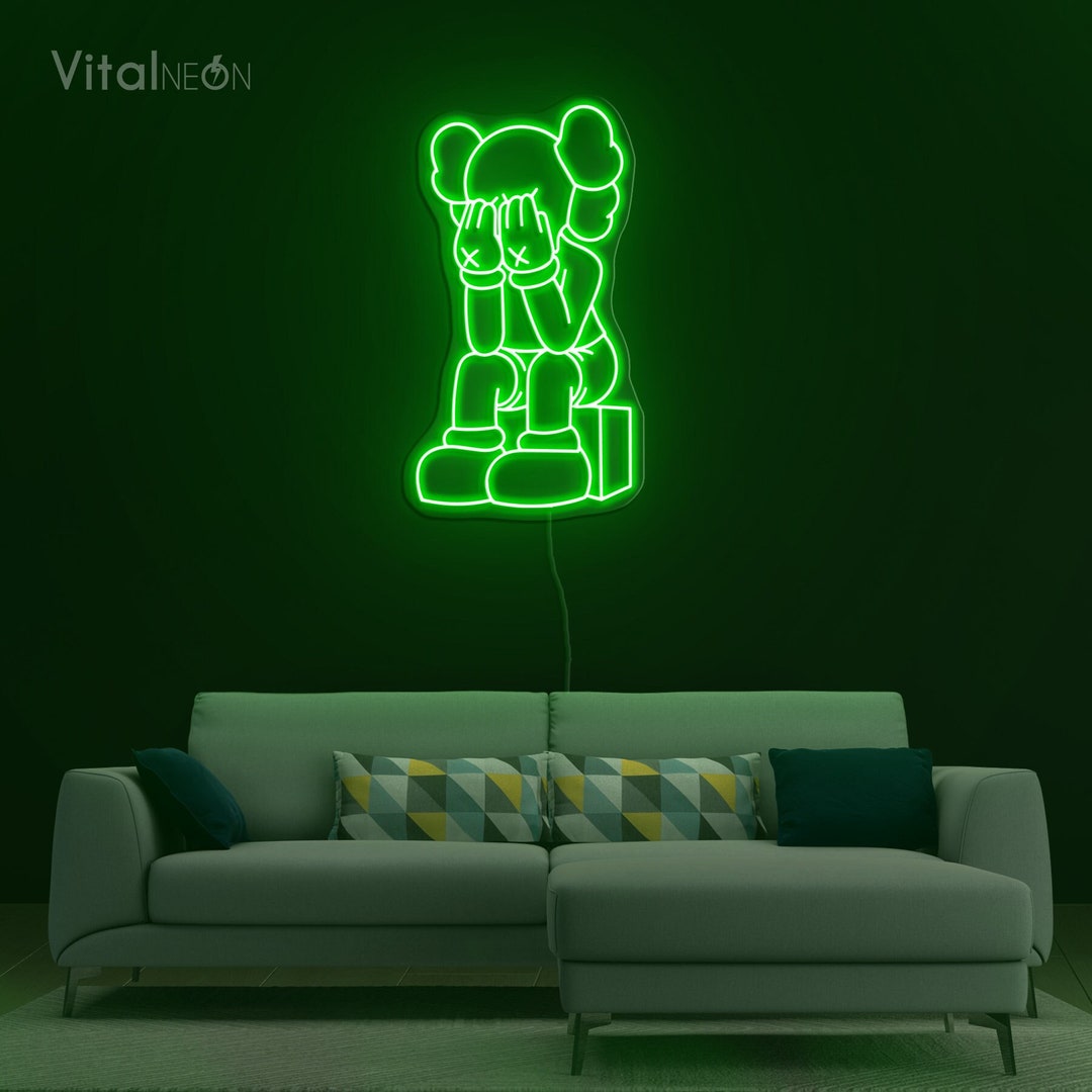 Crying Companion Neon Sign, Kaws Crying Led Neon Light, Neon Sign for ...
