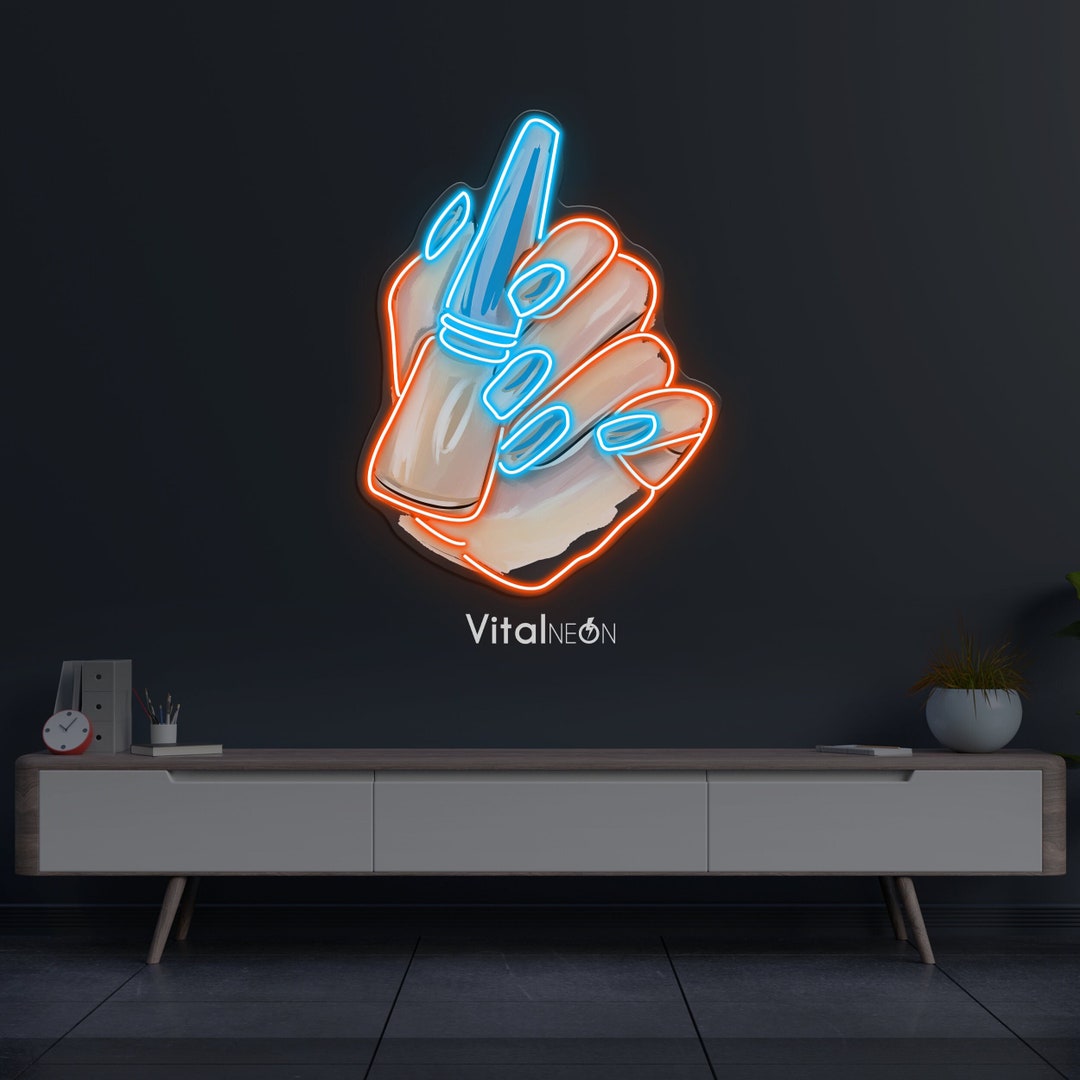 Nail LED Neon Sign Light Pop Art, Nail Polish Studio Artwork LED Neon ...