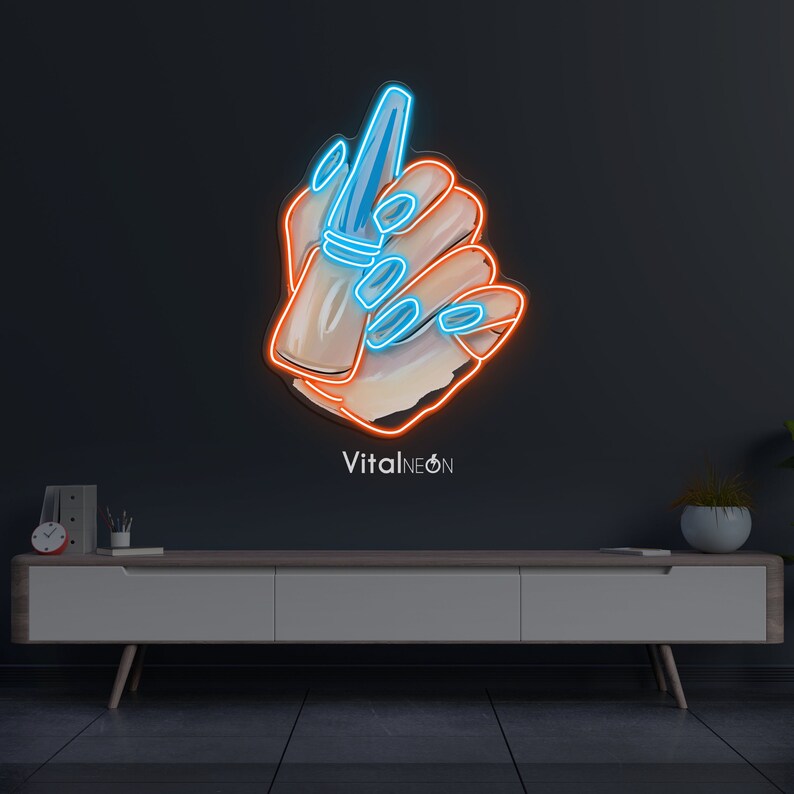 Nail LED Neon Sign Light Pop Art, Nail Polish Studio Artwork LED Neon ...