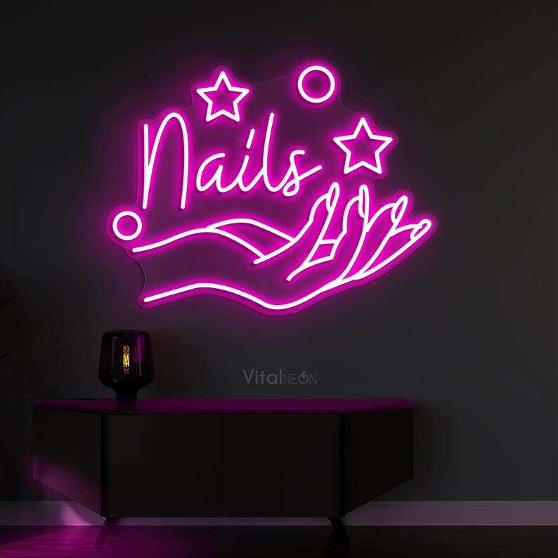 Nail LED Neon Sign Light Art, Nails Salon Neon Sign, Dimmable Light for ...