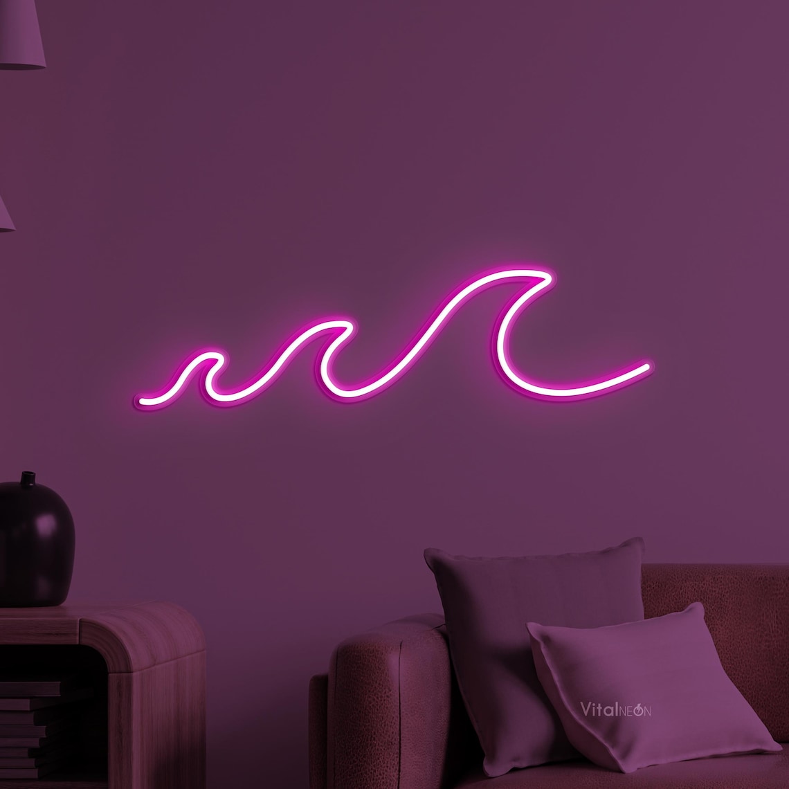 Wave Neon Sign, Wave LED Light, Ocean Wave Wall Art, Sea Wave Wall ...