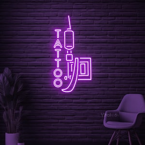 Tattoo Neon Sign, Tattoo LED Light, Tattoo Machine Wall Decor, Tattoo ...
