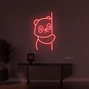 Panda Neon Sign, Panda LED Light, Panda LED Wall Decor, Cute Panda Sign ...