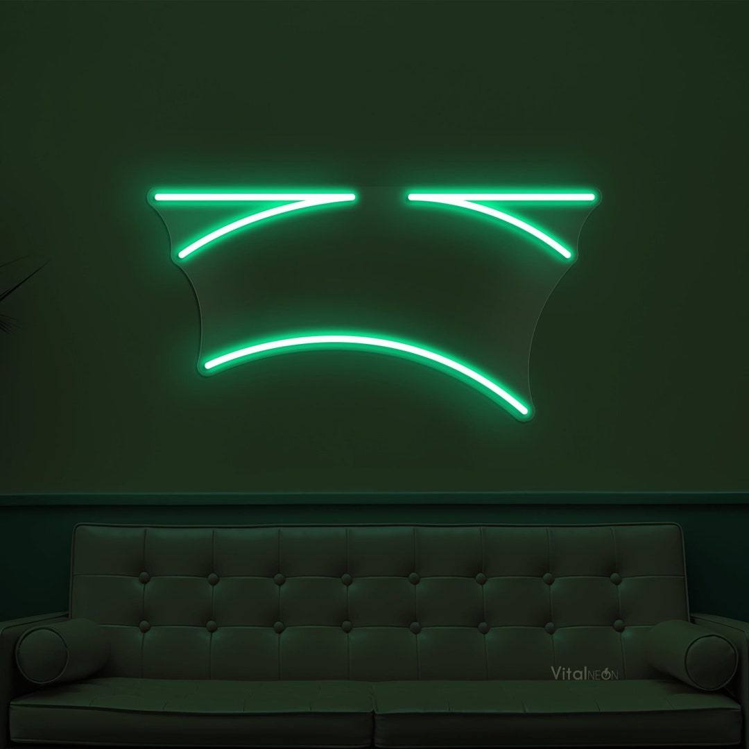Sad Face Neon Sign, Sad Face LED Light, Sad Emoji Wall Art, Sad Mood ...