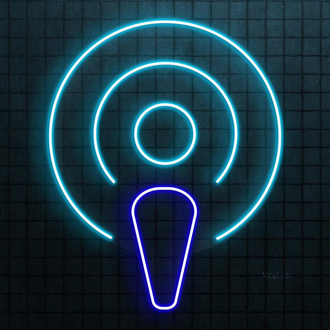 Podcast Neon Sign, LED Studio Wall Decor, Custom Radio Broadcast Light ...