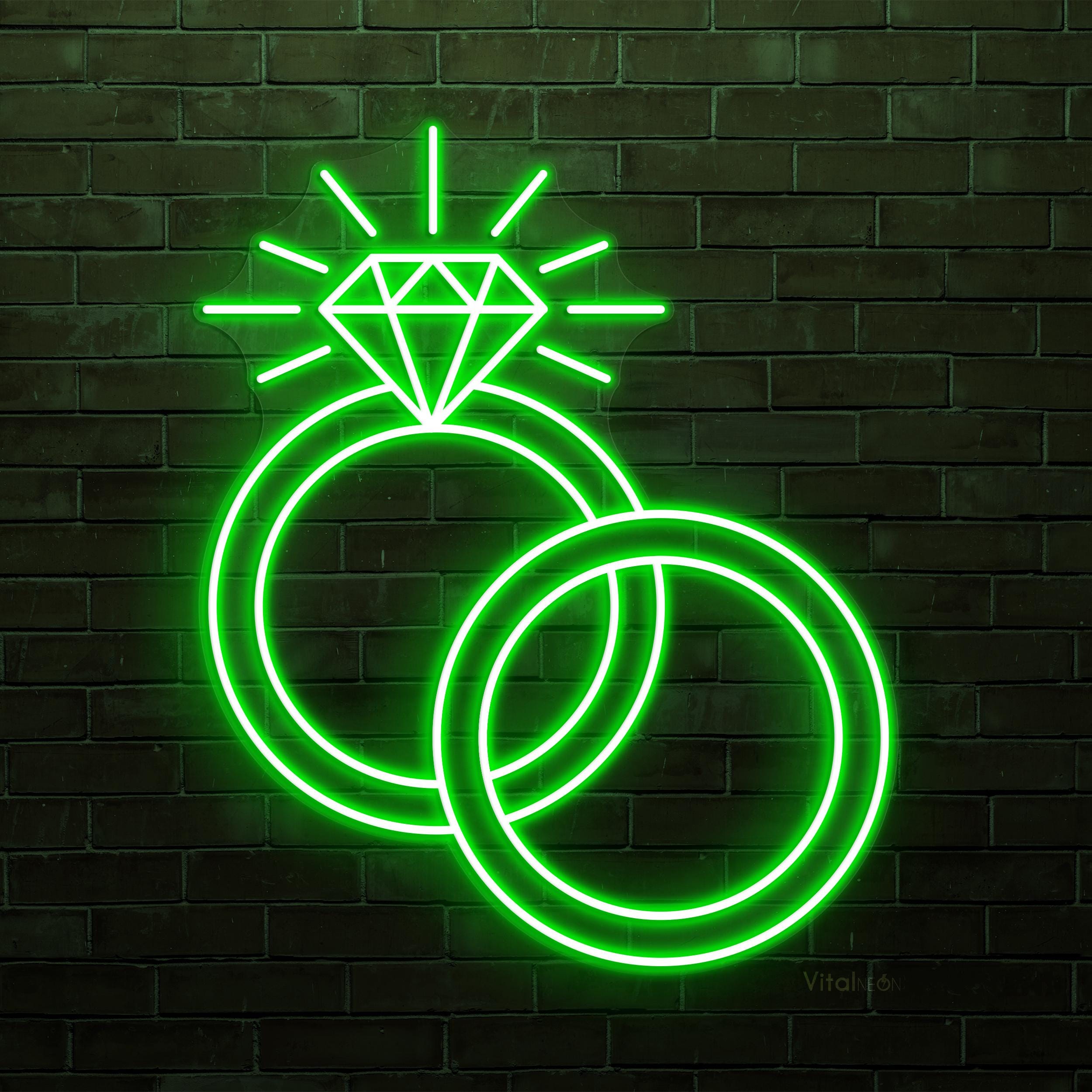 Wedding Rings Neon Sign, Diamond Ring LED Wall Decor - Etsy