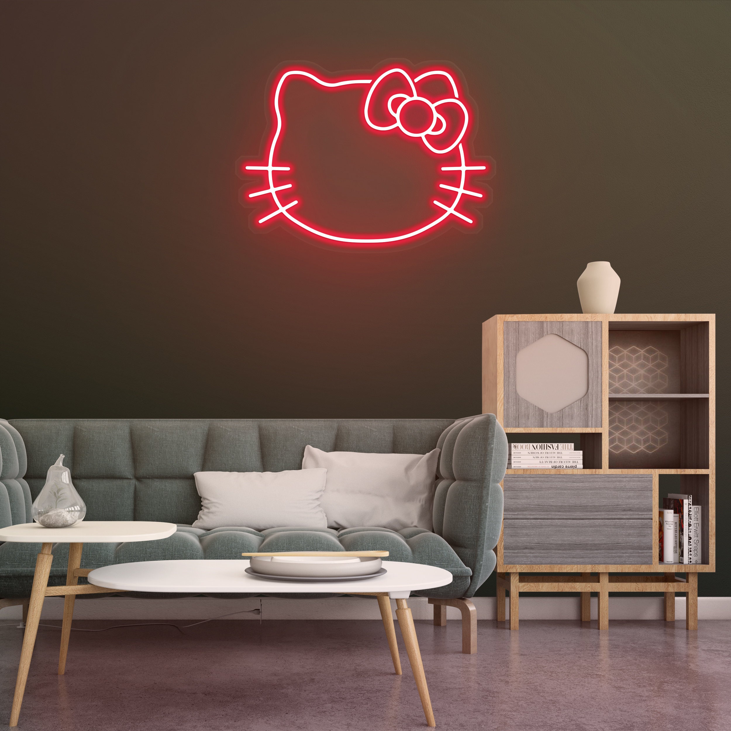 Cute Kitty Cat Face Neon Sign Adorable LED Light Decor for Bedroom ...