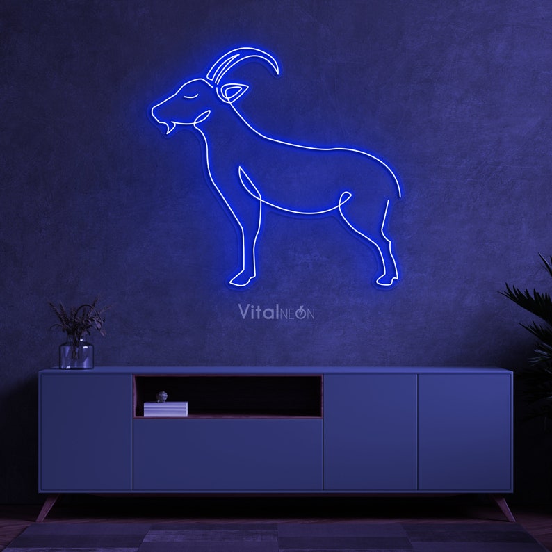 Goat Neon Sign, LED Wall Art Light, Goat LED Sign, Room Wall Decor ...
