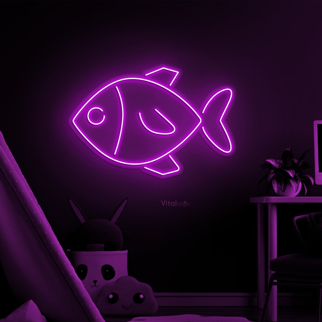 Fish Neon Sign, Fish Neon Light, Fish Wall Art Decor, LED Fish Neon ...