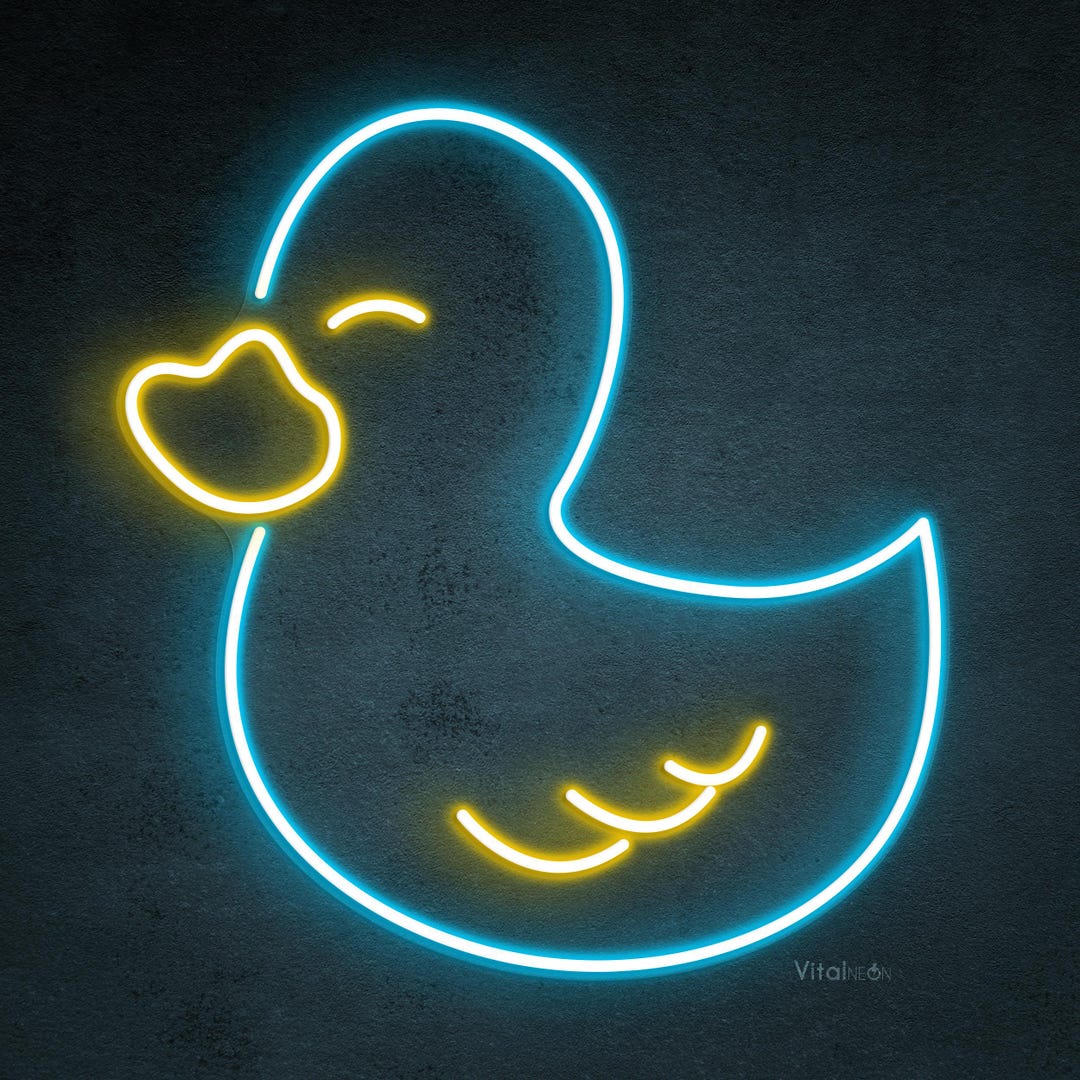 Duck Neon Sign, Duck LED Light, Baby Duck Wall Decor, Nursery Room Wall ...